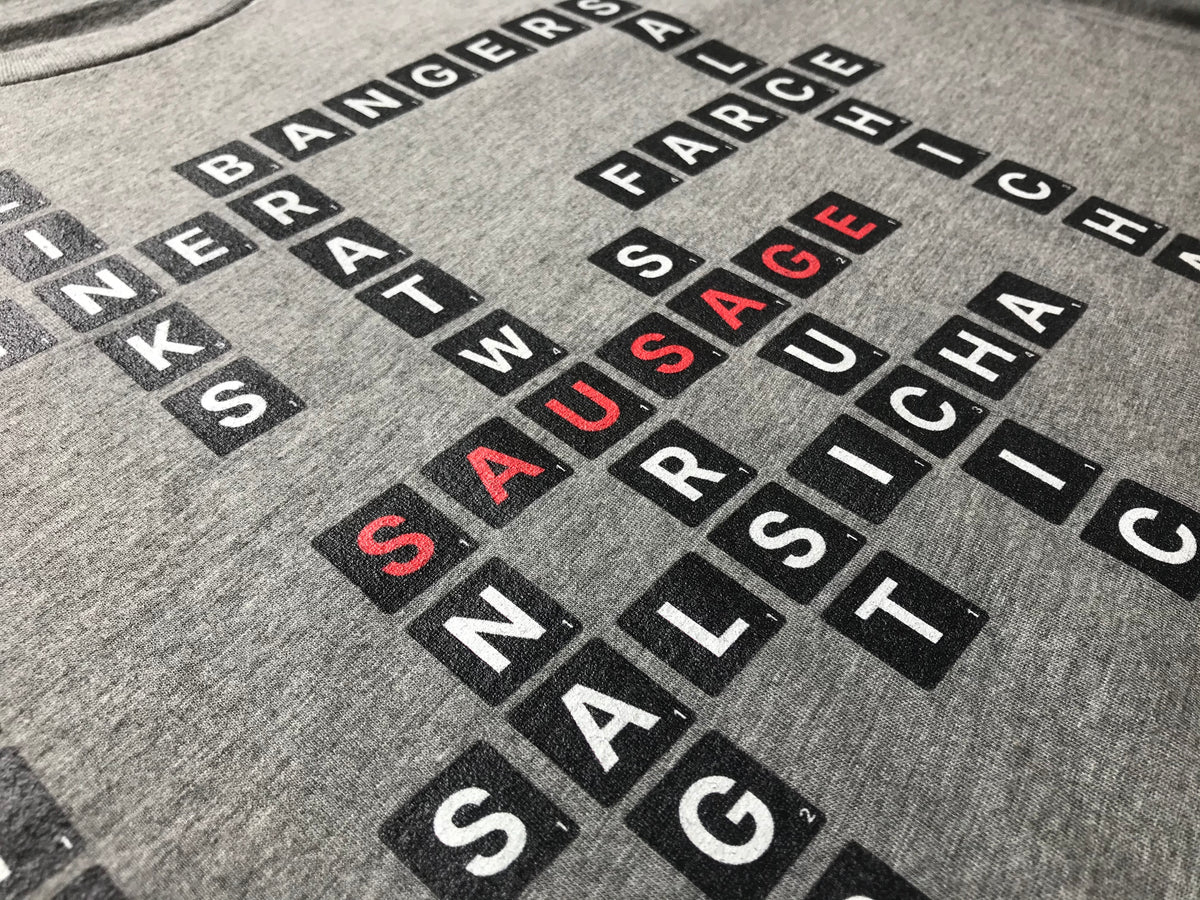 Sausage Crossword Puzzle Tee – Butcher's Guide